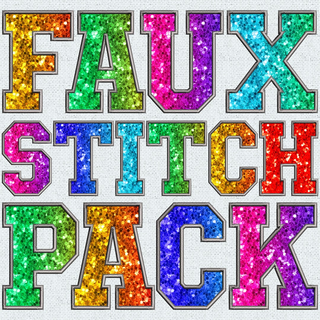Faux Embroidery Sequin Alphabet Bundle PNG, Sequins Alphabet, Faux ...