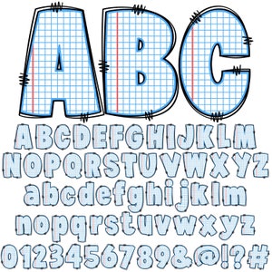 BUNDLE Back to School Alphabet PNG, School Letters, PNG Letters, School ...