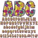 BUNDLE Spring Alphabet PNG, Groovy Floral Doodle, PNG Letters, Retro ...
