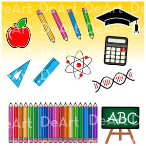 BUNDLE Back to School Alphabet PNG, School Letters, PNG Letters, School ...