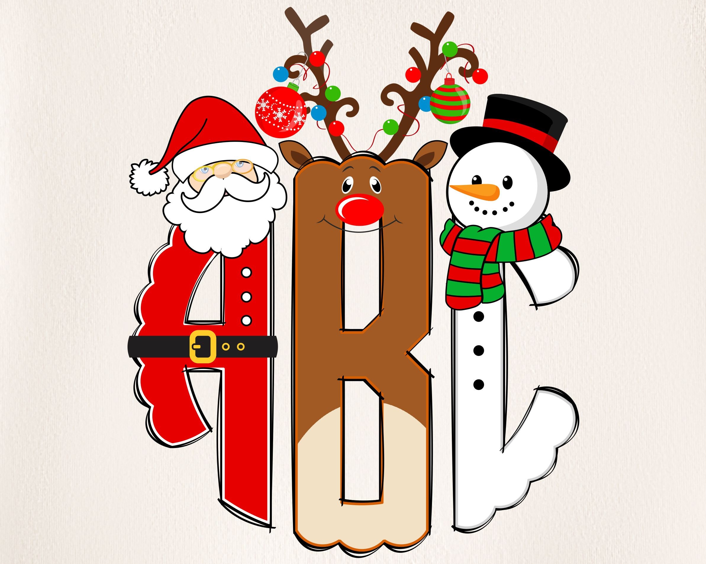 Christmas Monogram PNG, Christmas PNG, Christmas Monogram, Alpha Doodle ...