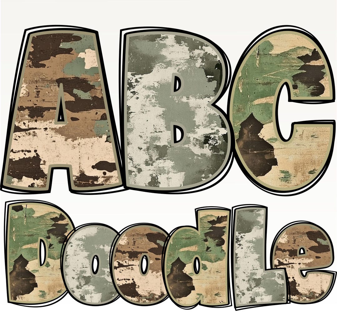 Camouflage Alphabet Bundle PNG, Camouflage Letters, PNG Letters, 3 Sets ...