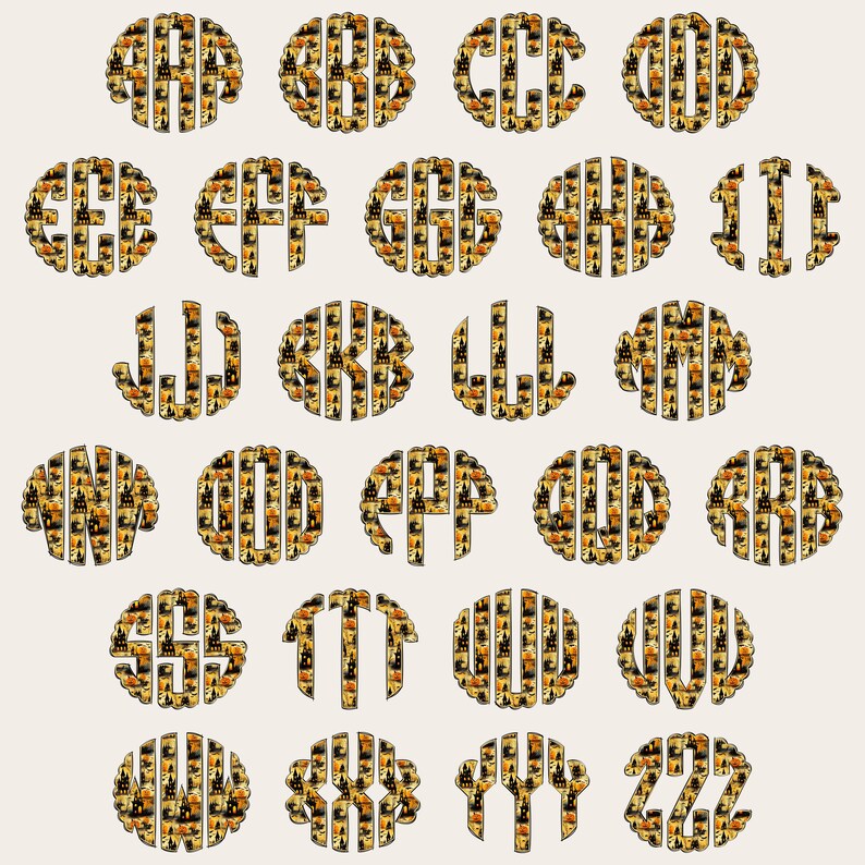 Halloween Monogram PNG Fall Monogram PNG Halloween Monogram - Etsy