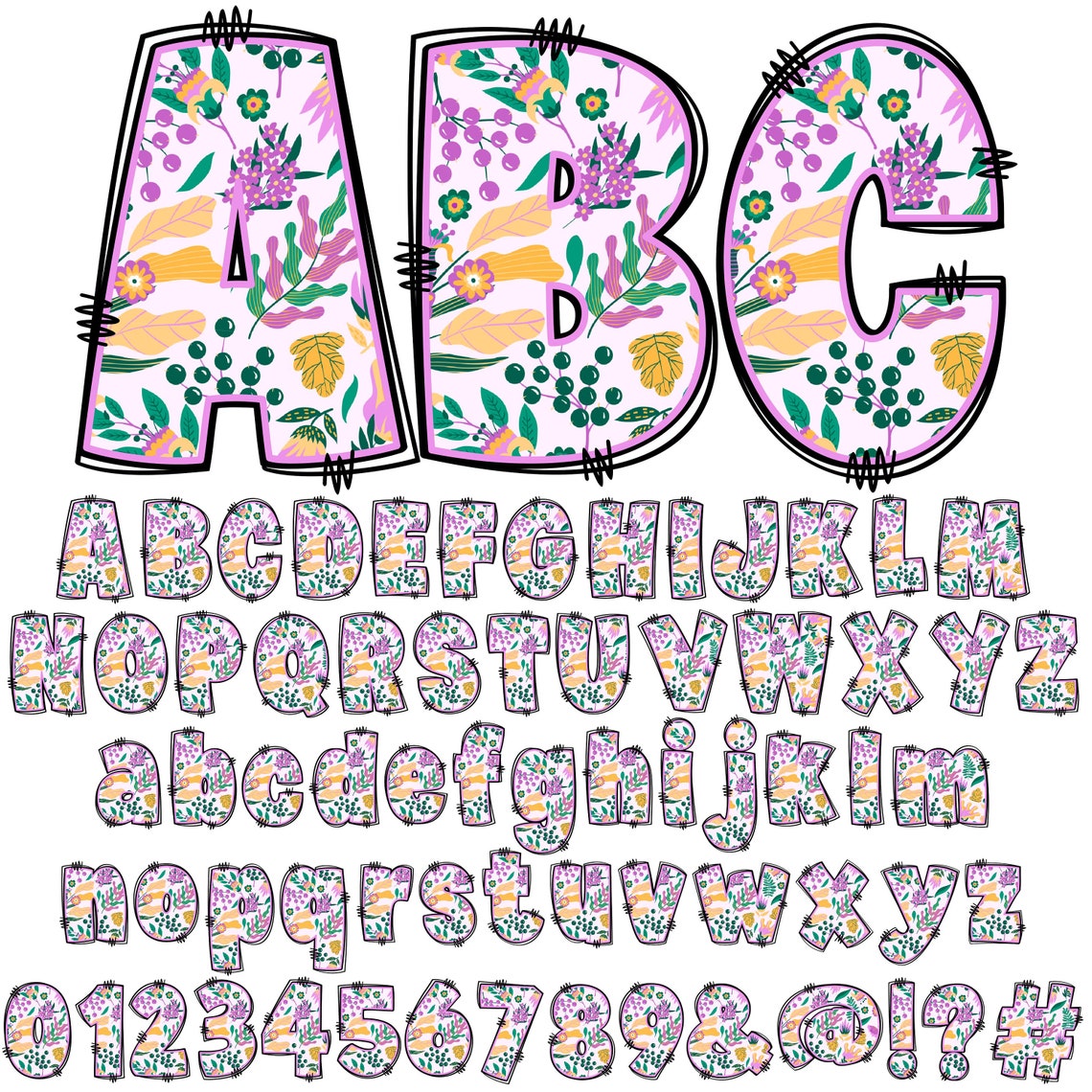 Spring Alphabet Bundle PNG, Spring Letters, PNG Letters, Spring ...