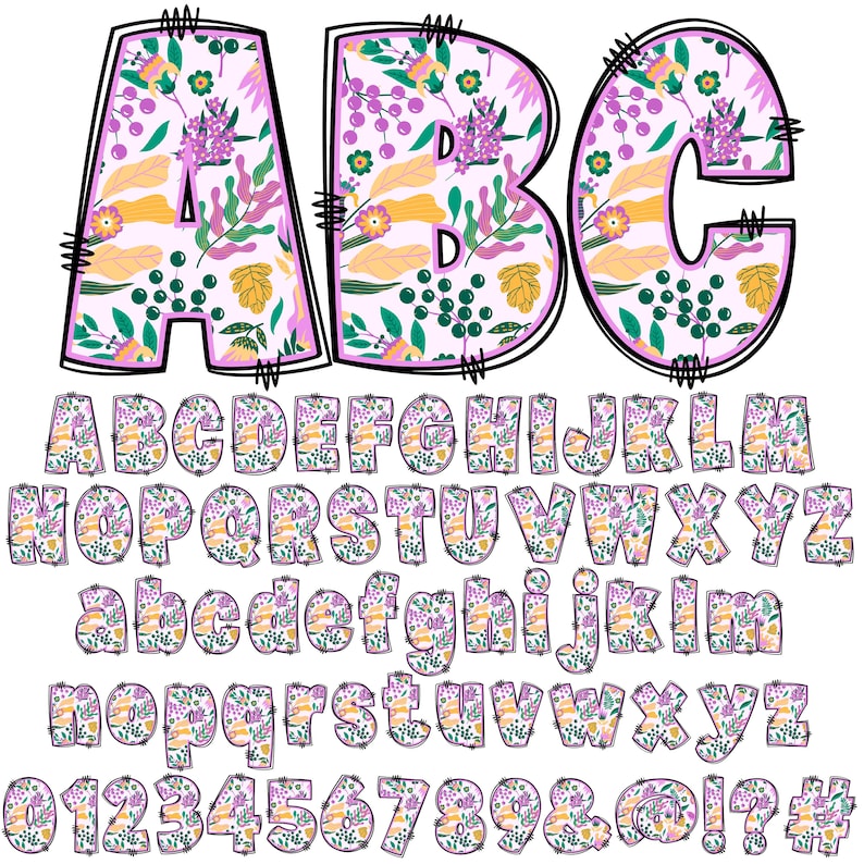 Spring Alphabet Bundle PNG, Spring Letters, PNG Letters, Spring ...