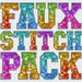 Faux Embroidery Sequin Alphabet Bundle PNG, Sequins Alphabet, Faux ...