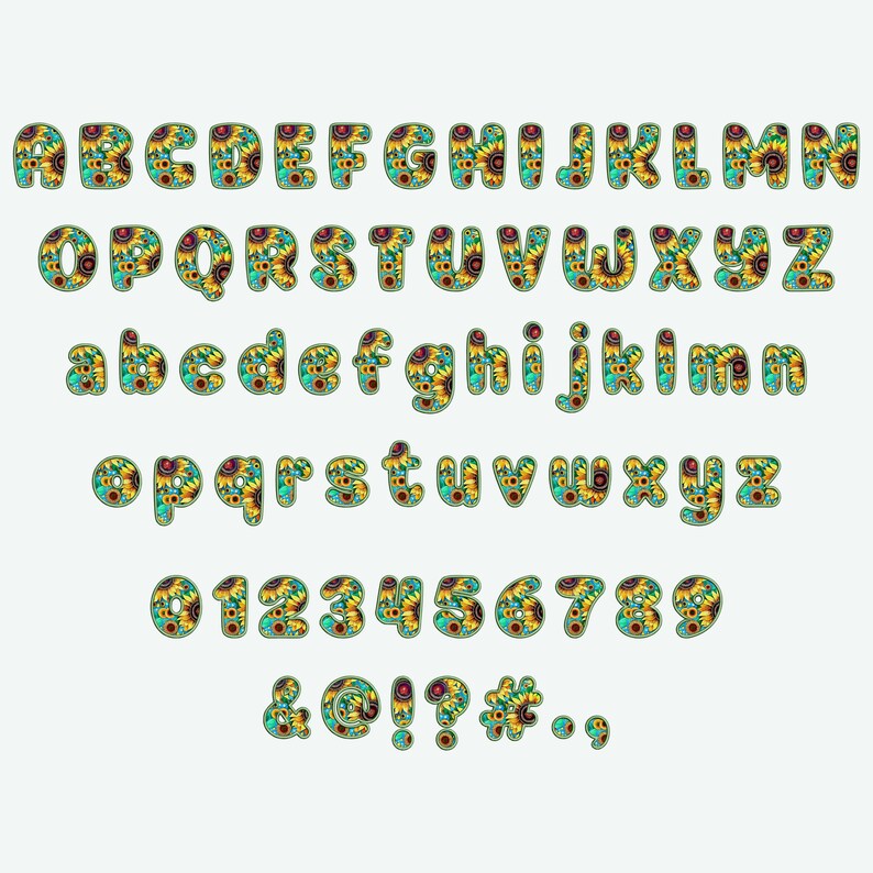 Spring Faux Embroidery Alphabet Bundle PNG, Flowers Alphabet, Summer ...