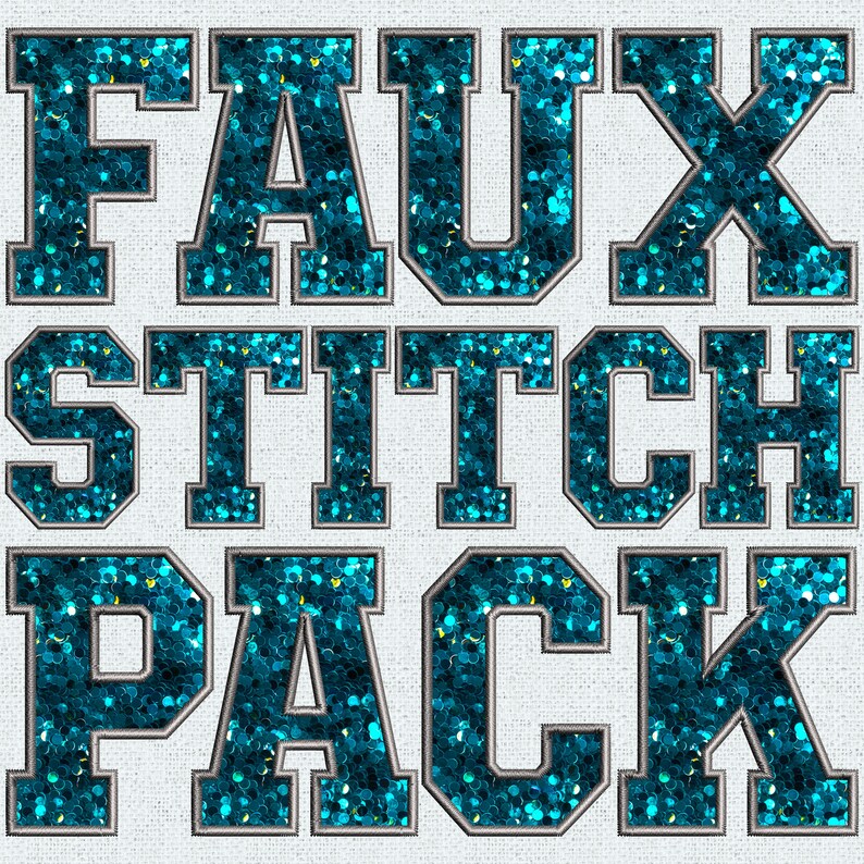 Faux Embroidery Sequin Alphabet Bundle PNG, Sequins Alphabet, Faux ...