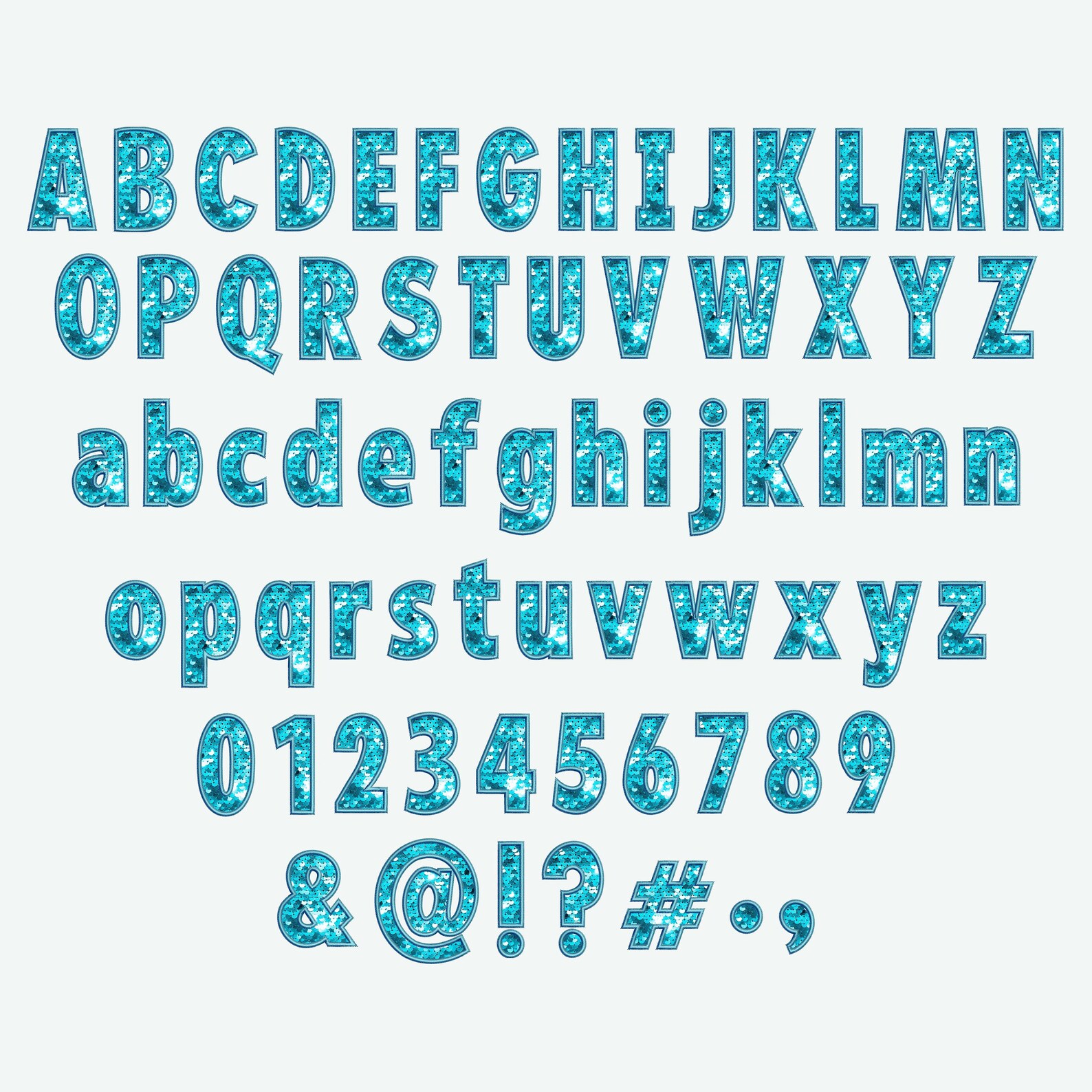 Faux Embroidery Sequin Alphabet Bundle PNG, Sequins Alphabet, Sequin ...