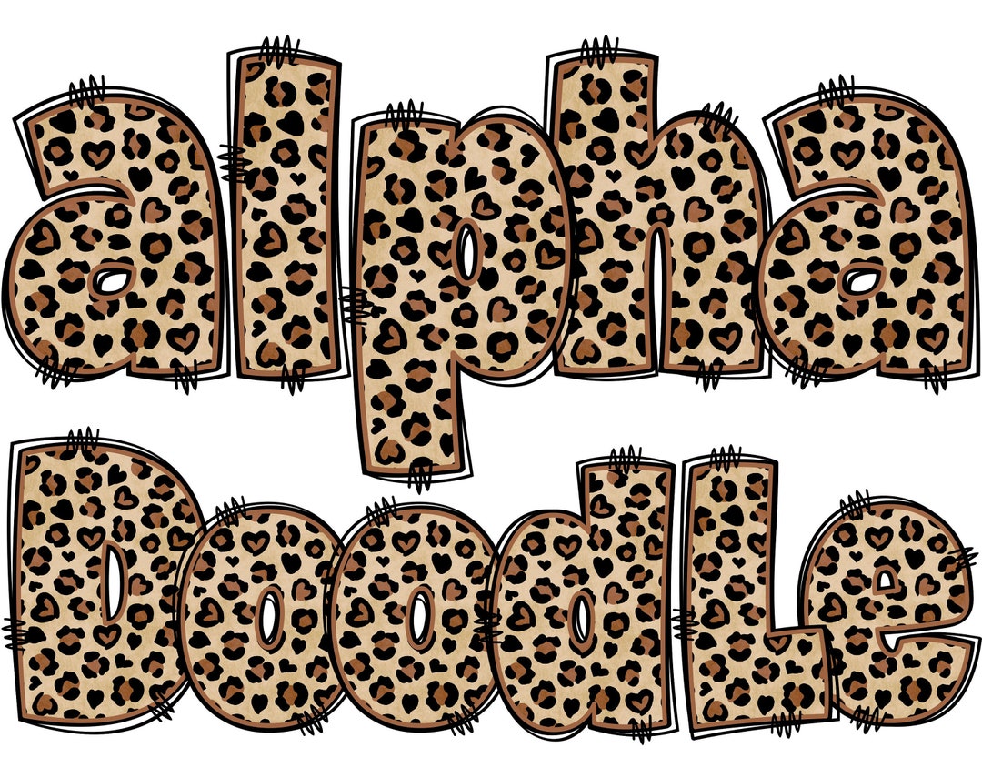 Animal Print Alphabet PNG, Cheetah Print, Leopard Print, Alpha Doodle ...