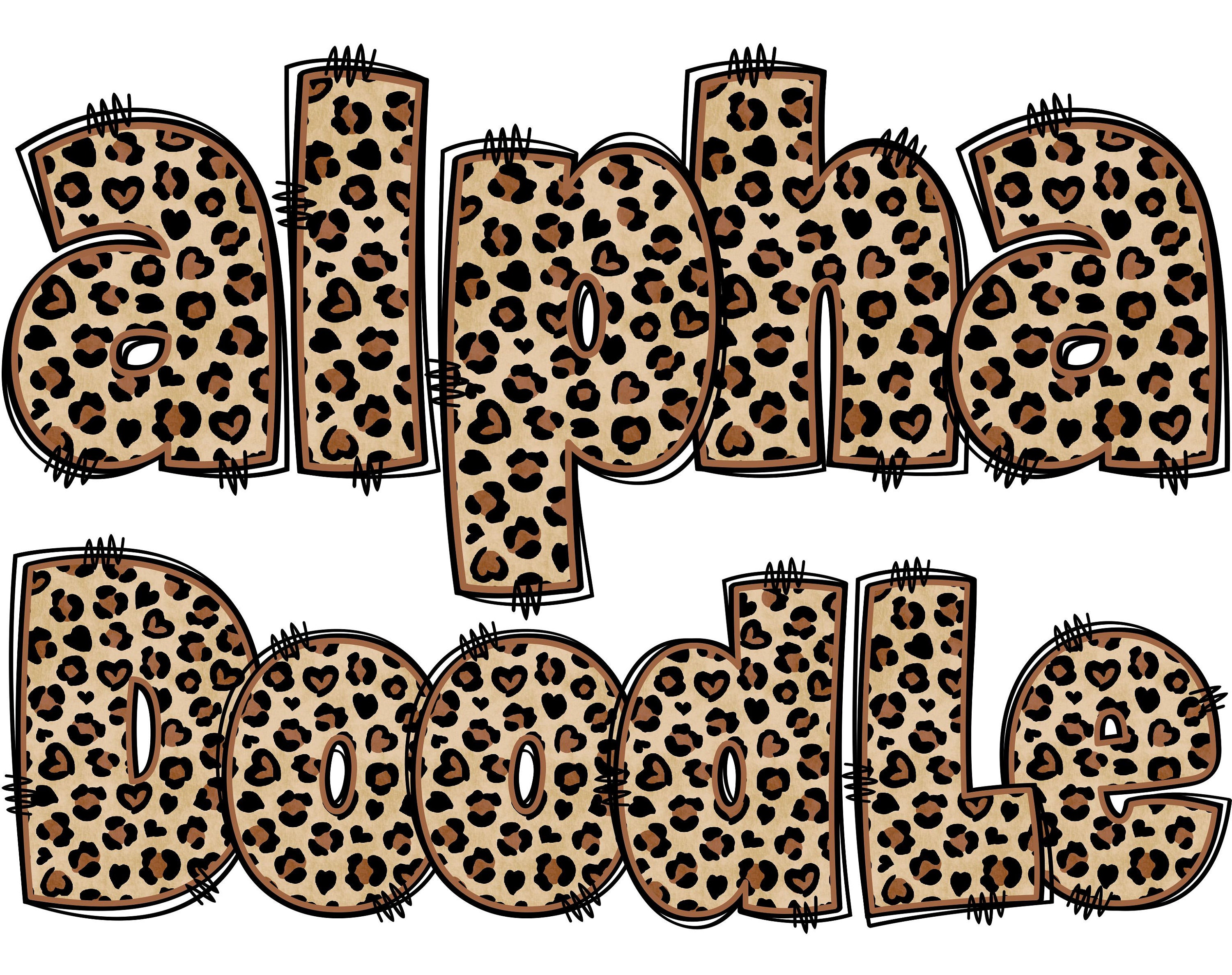 Animal Print Alphabet PNG, Cheetah Print, Leopard Print, Alpha Doodle ...