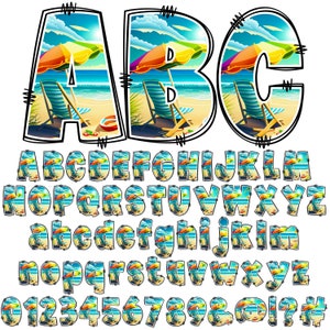 Summer Alphabet PNG, Tropical Sunset Beach Letters , PNG Letters ...