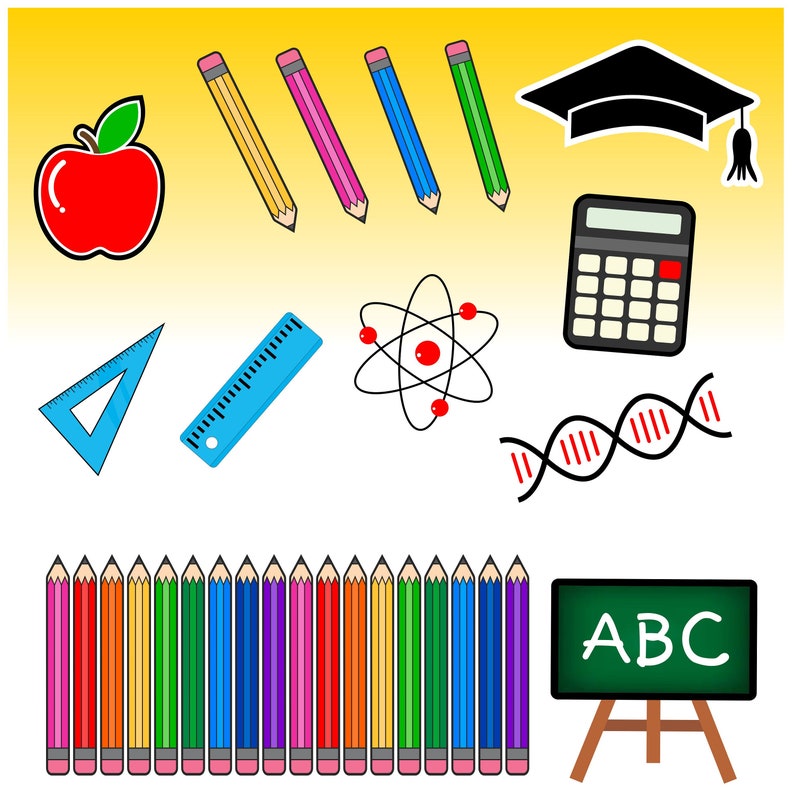 BUNDLE Back to School Alphabet PNG, School Letters, PNG Letters, School ...