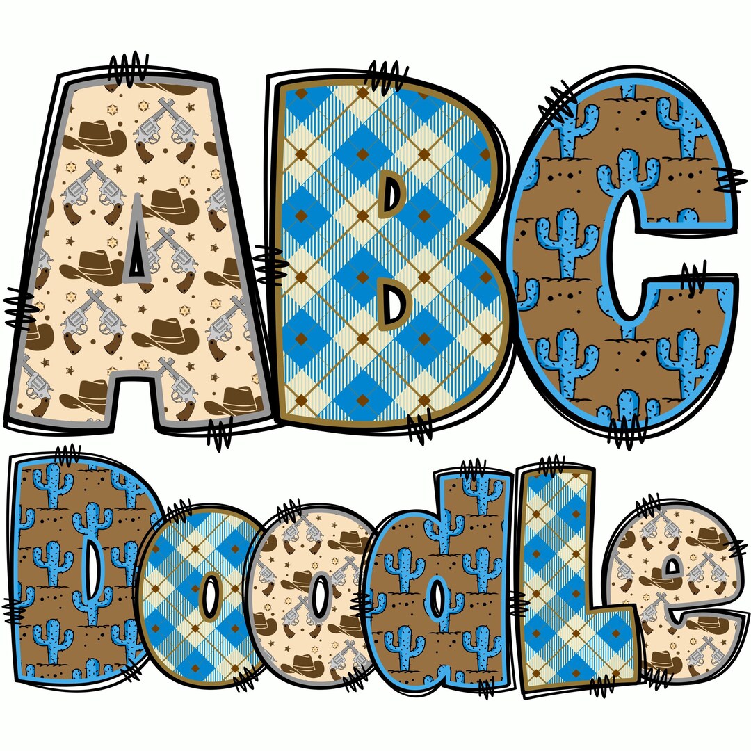 Wild West Alphabet Bundle PNG, Cowboys Letters, PNG Letters, Cowboys ...
