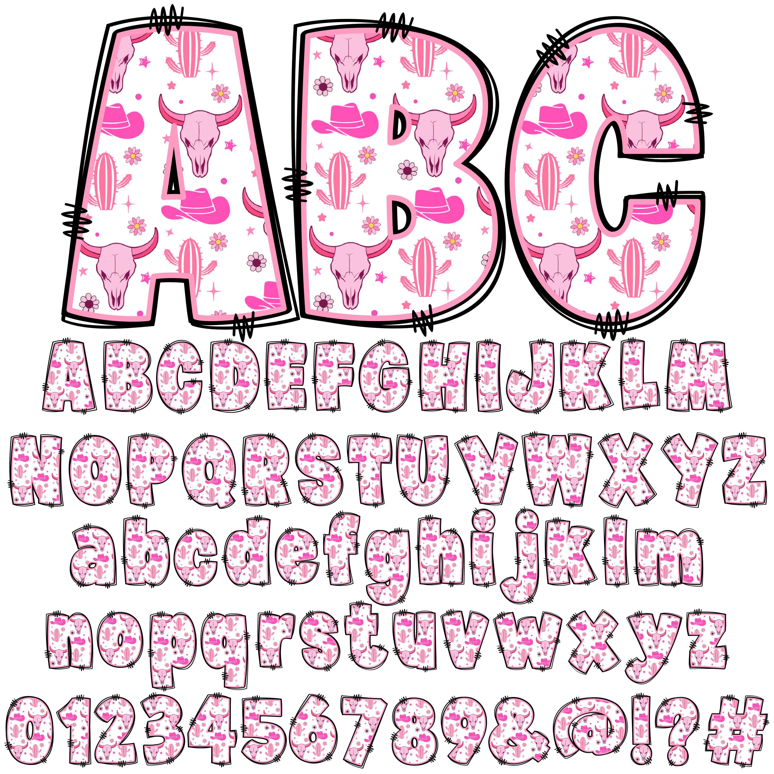 Wild West Alphabet Bundle PNG, Cowgirls Letters, PNG Letters, Cowgirls ...