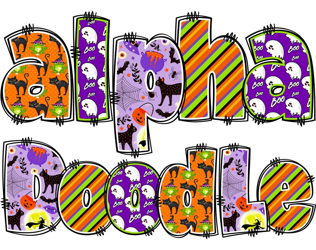 BUNDLE Halloween Alphabet PNG, Halloween Letters, PNG Letters ...