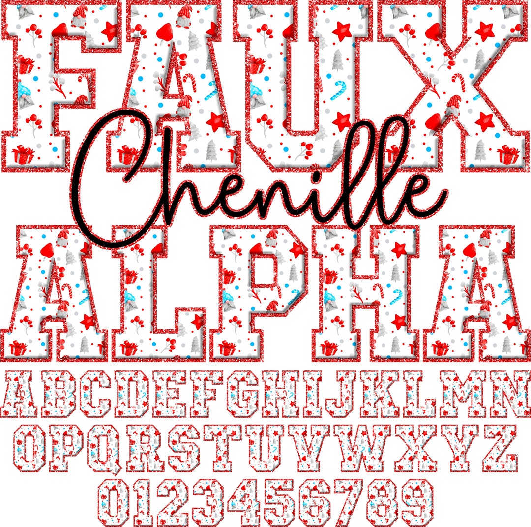 Christmas Faux Chenille Letters PNG, Christmas Alphabet, Faux Chenille ...