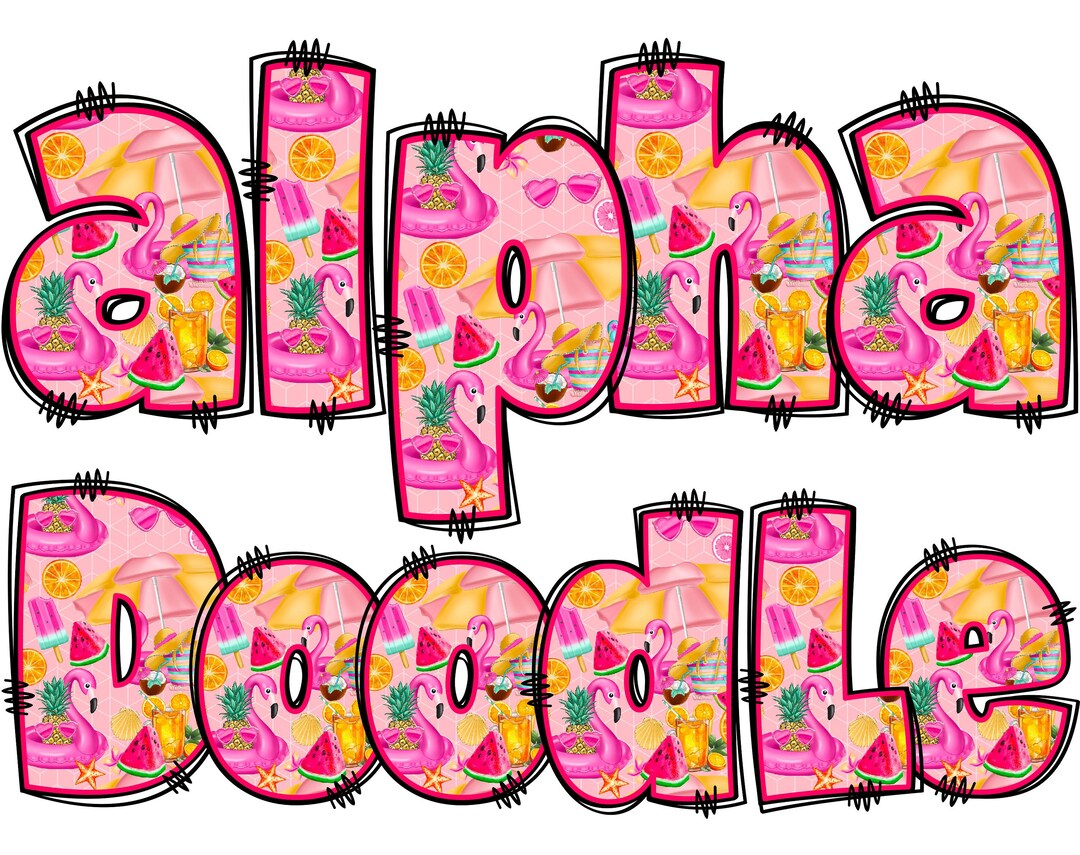 Summer Alphabet PNG, Fruits Doodle, PNG Letters, Tropical Doodle, Alpha ...