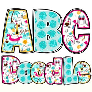 Summer Alphabet Bundle PNG, Summer Letters, PNG Letters, 3 Sets, Summer ...
