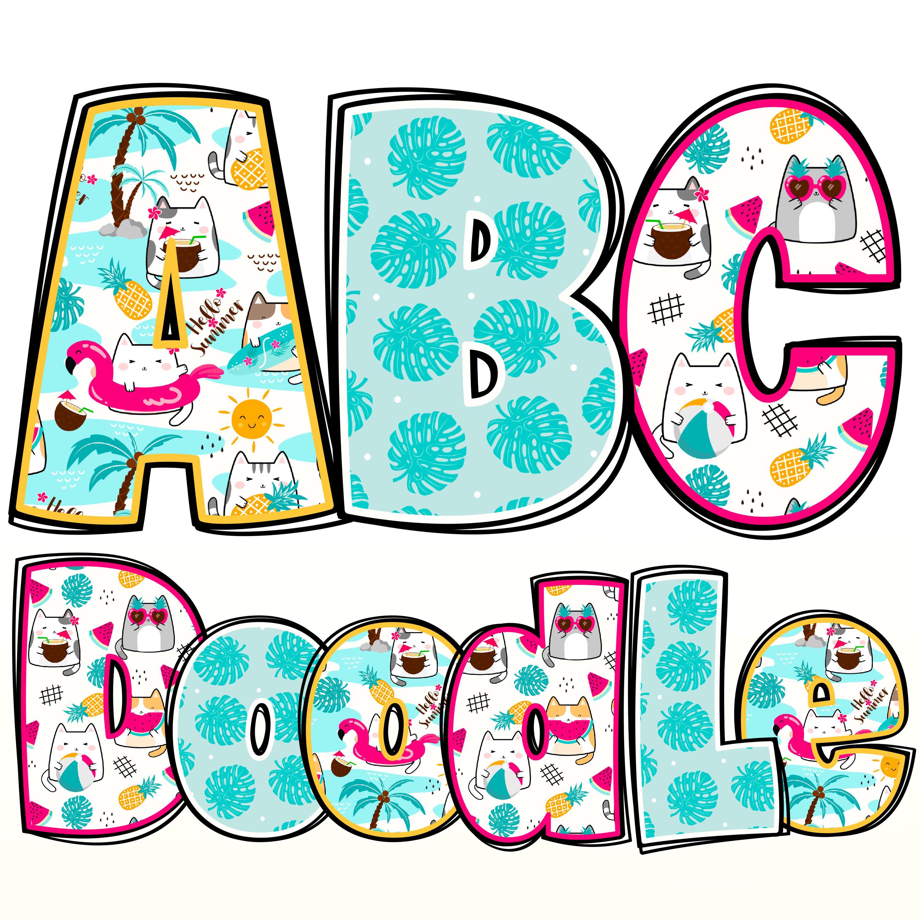Summer Alphabet Bundle PNG, Summer Letters, PNG Letters, 3 Sets, Summer ...