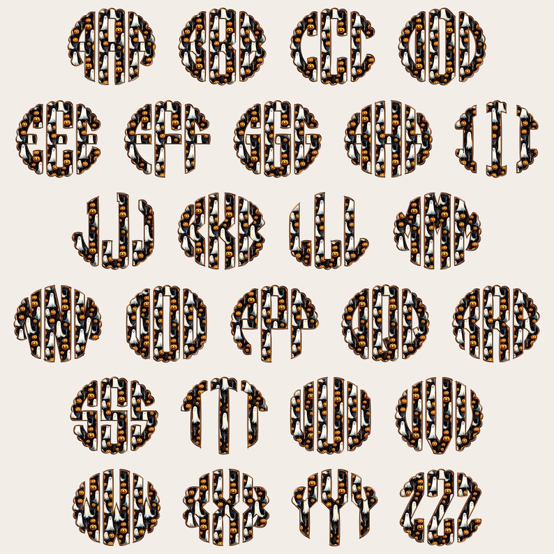 Halloween Monogram PNG Fall Monogram PNG Halloween Monogram - Etsy