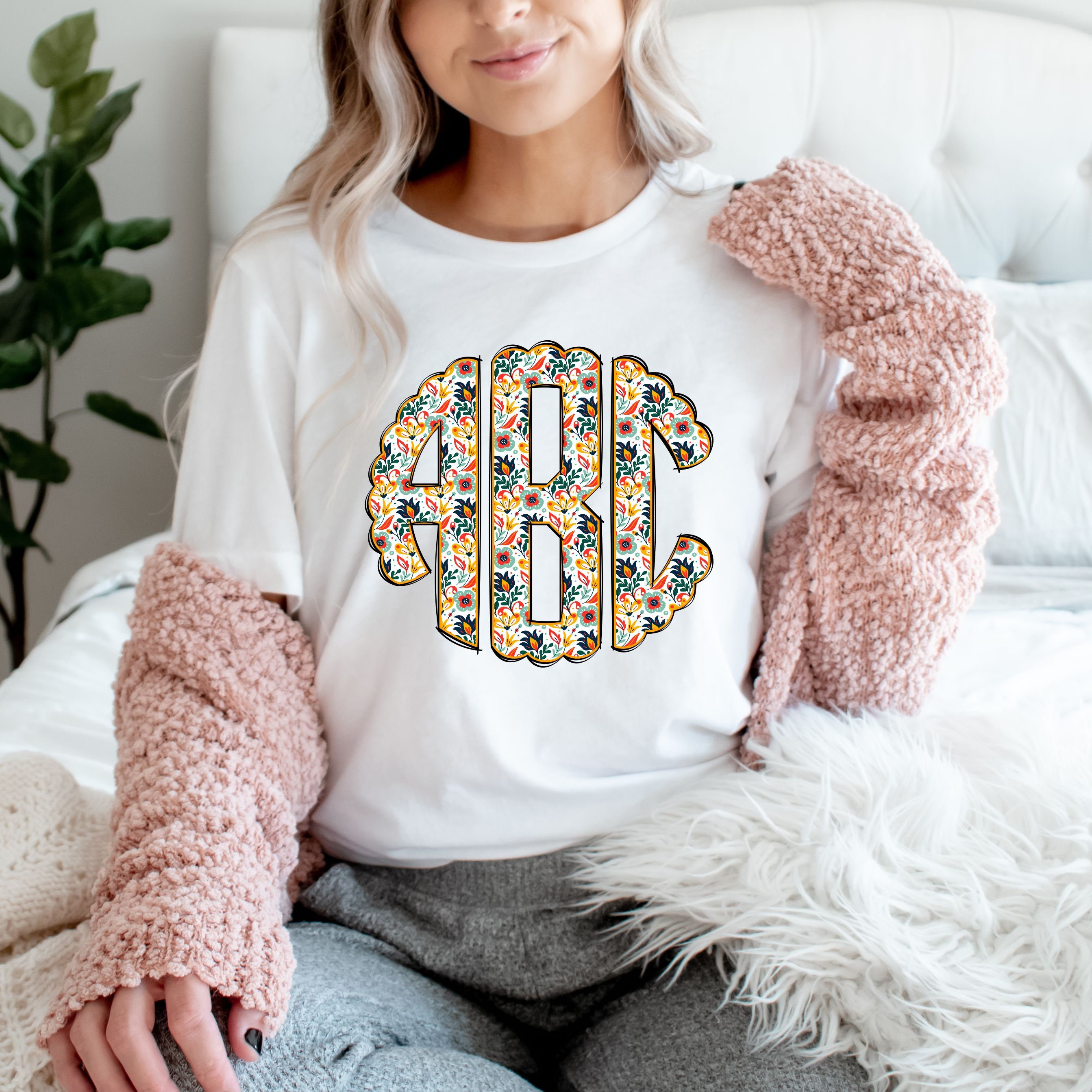 Spring Monogram PNG, Flower Monogram, Spring Floral Monogram, Alpha ...