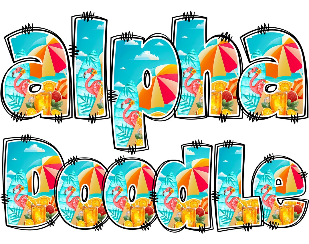 Summer Alphabet PNG, Tropical Beach Letters , PNG Letters, Tropical ...