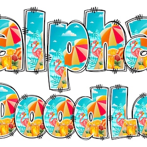 Summer Alphabet PNG, Tropical Beach Letters , PNG Letters, Tropical ...