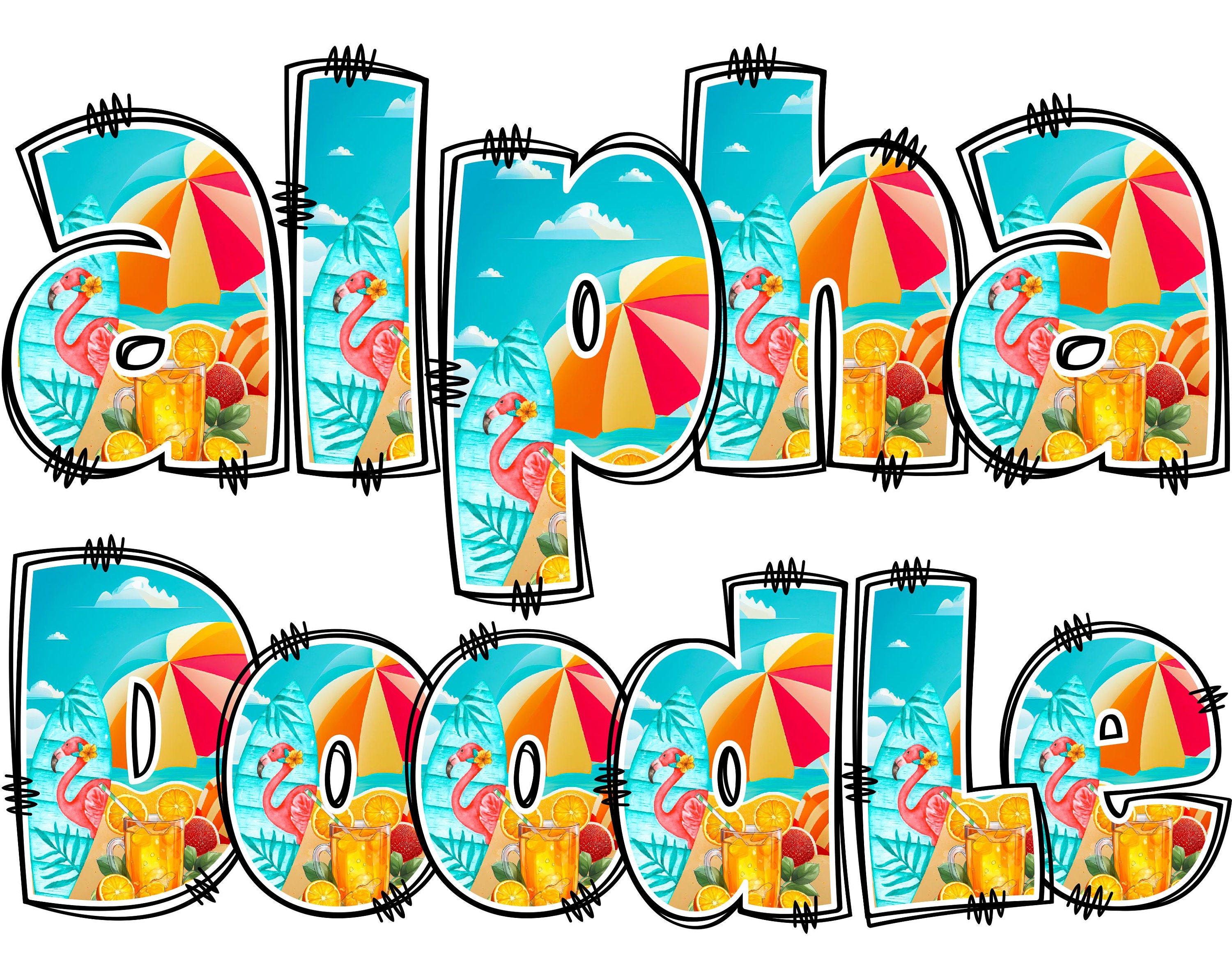 Summer Alphabet PNG, Tropical Beach Letters , PNG Letters, Tropical ...