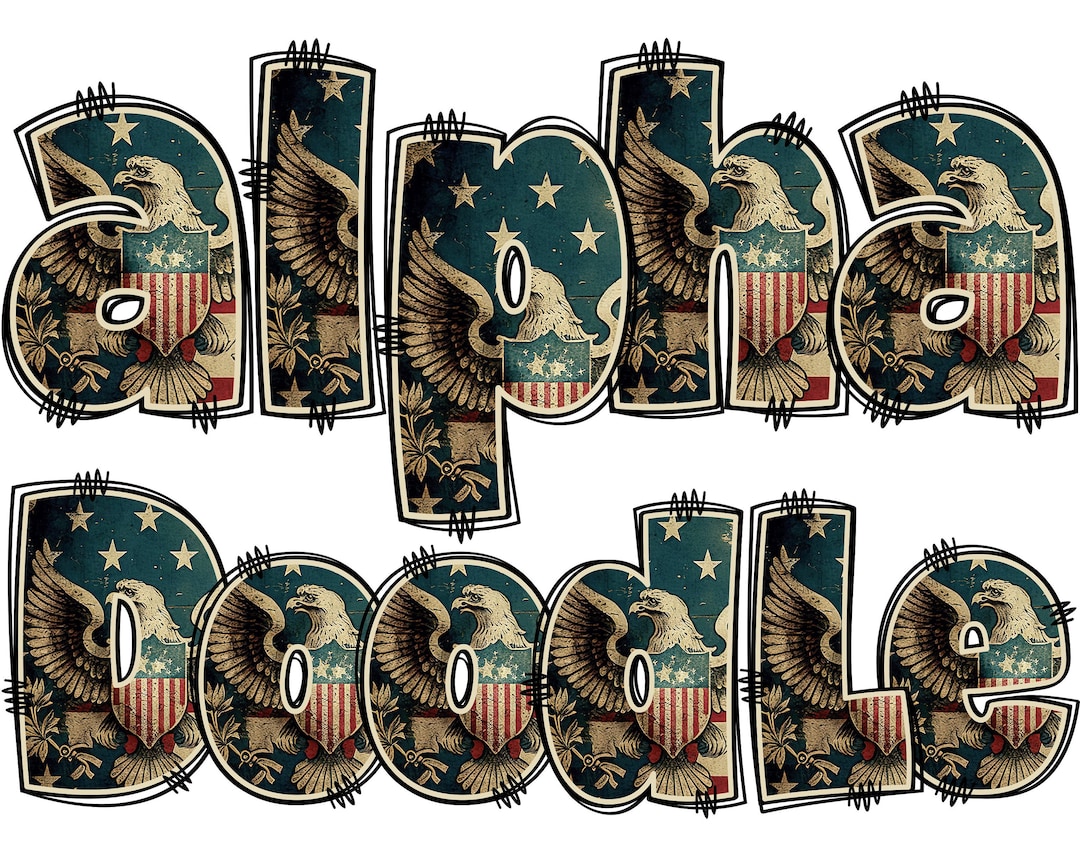 Patriotic Alphabet PNG, 4th of July, Independence Day, Alpha Doodle ...