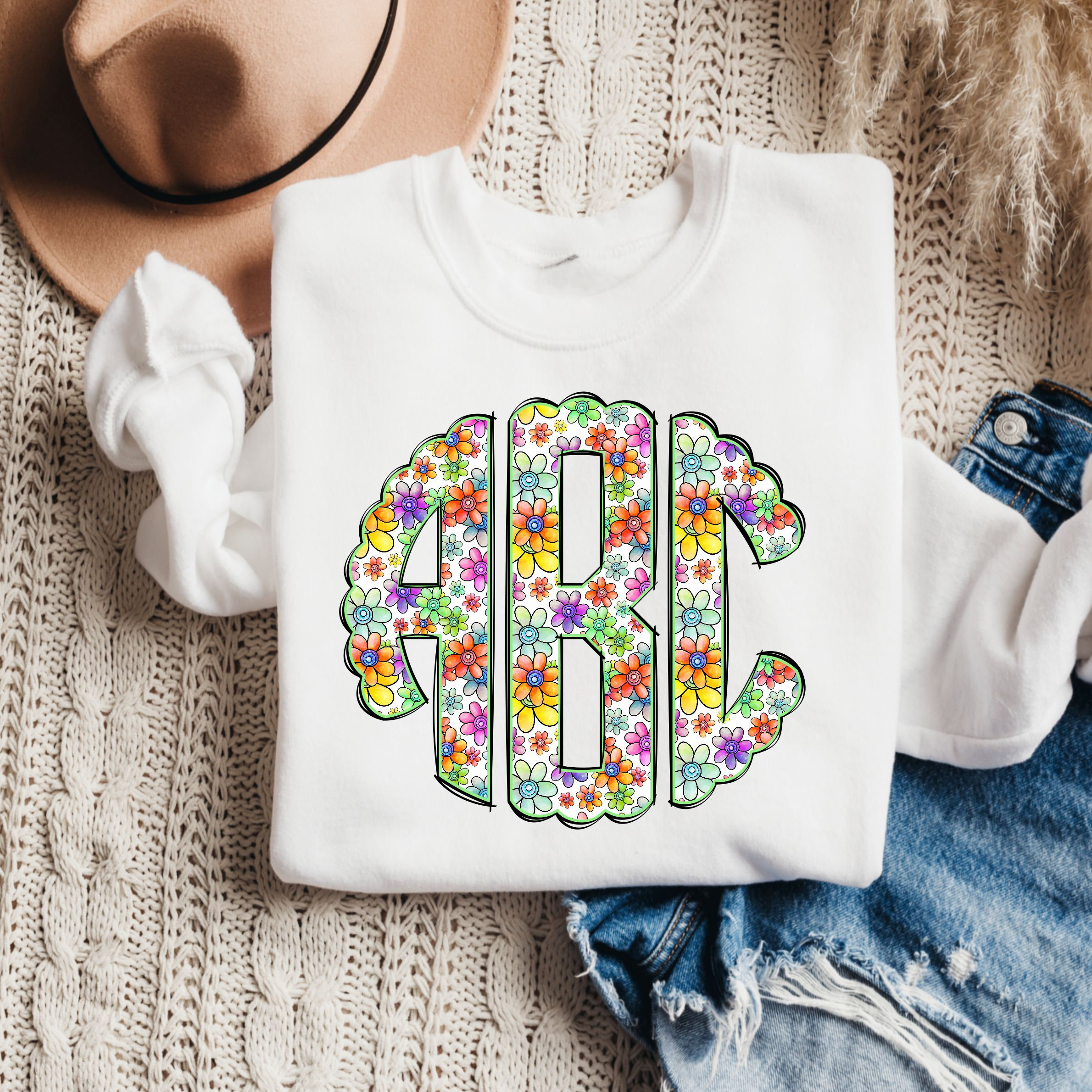 Spring Monogram PNG, Flower Monogram, Spring Floral Monogram, Alpha ...