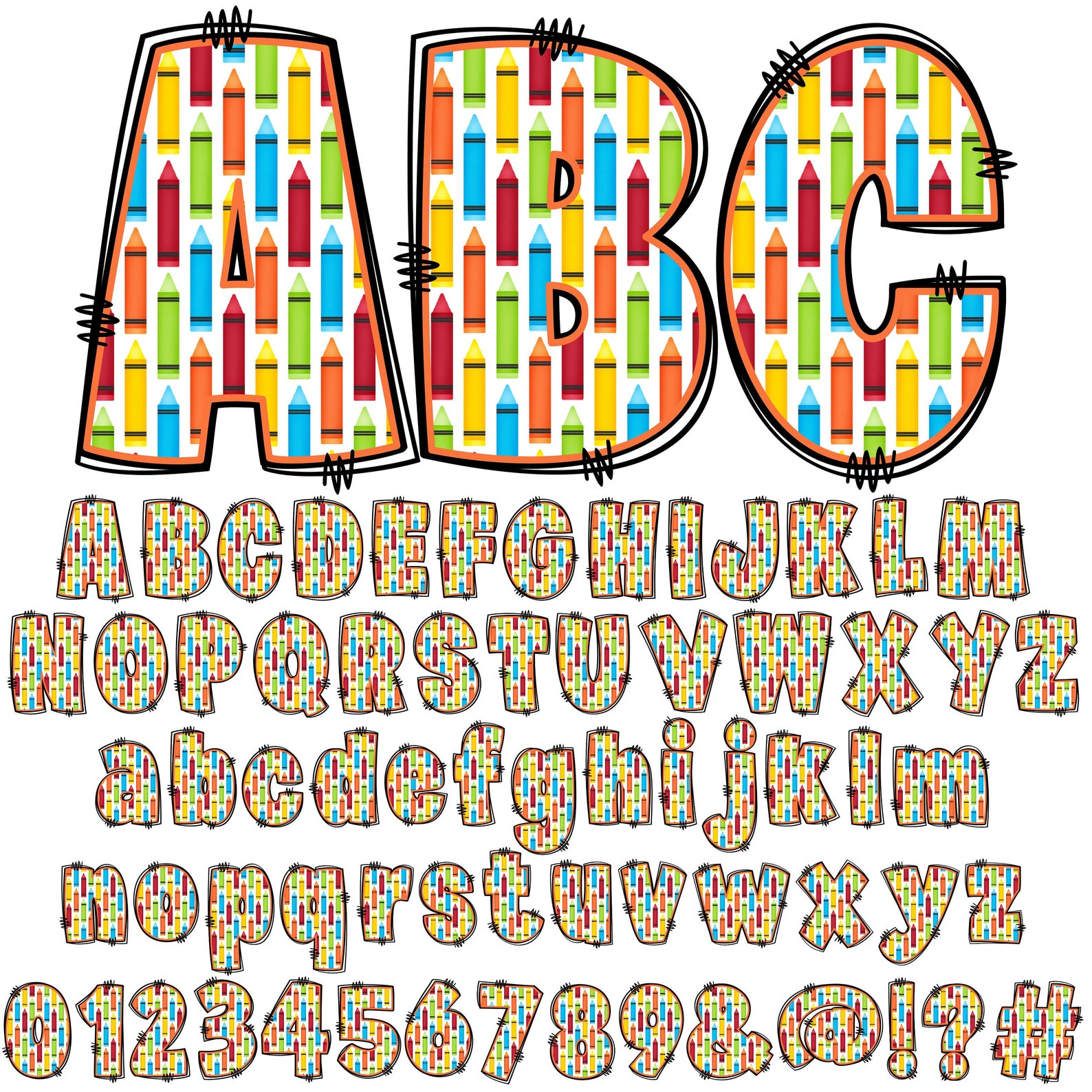 BUNDLE Back to School Alphabet PNG, School Letters, PNG Letters, School ...
