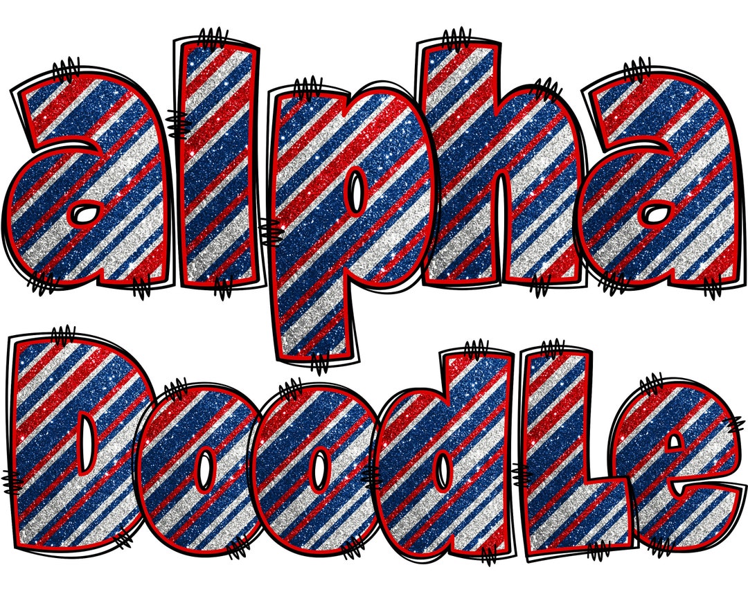 Patriotic Glitter Alphabet PNG, 4th July, Independence Day, Alpha ...
