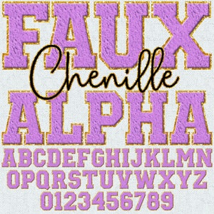 Faux Chenille Alphabet Bundle PNG, Varsity Letters Patches, Pastel ...