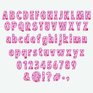 Valentine's Day Faux Embroidery Alphabet Bundle PNG, Glitter Alphabet ...