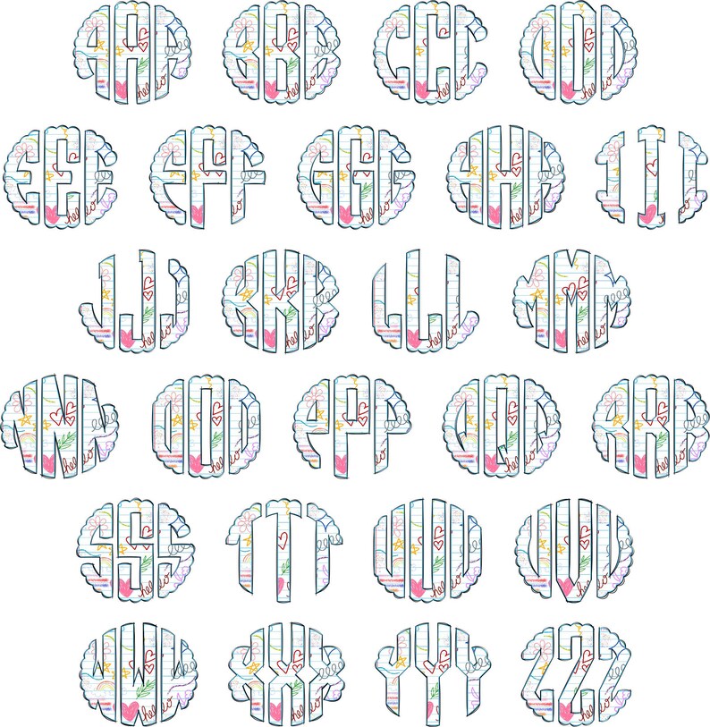 Back to School Monogram PNG, Back to School Monogram, Notebook Page ...