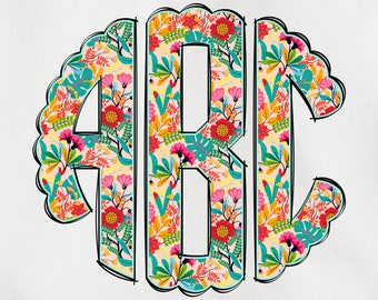 Spring Monogram PNG, Flower Monogram, Spring Floral Monogram, Alpha ...