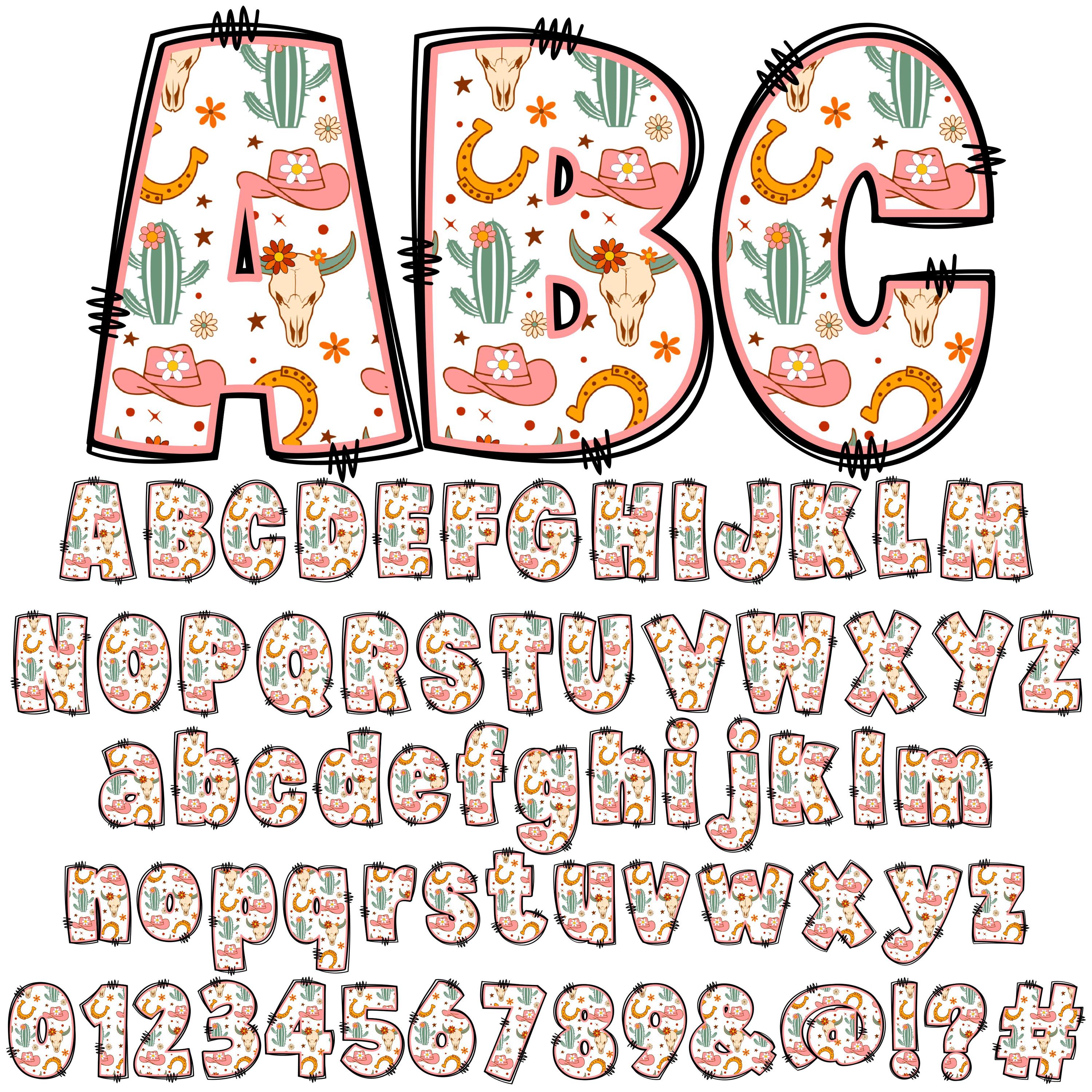 Wild West Alphabet Bundle PNG, Cowgirls Letters, PNG Letters, Cowgirls ...