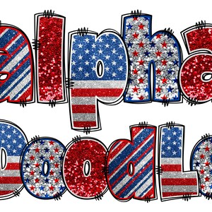 BUNDLE Patriotic Alphabet PNG, 4th of July, Independence Day, Alpha ...