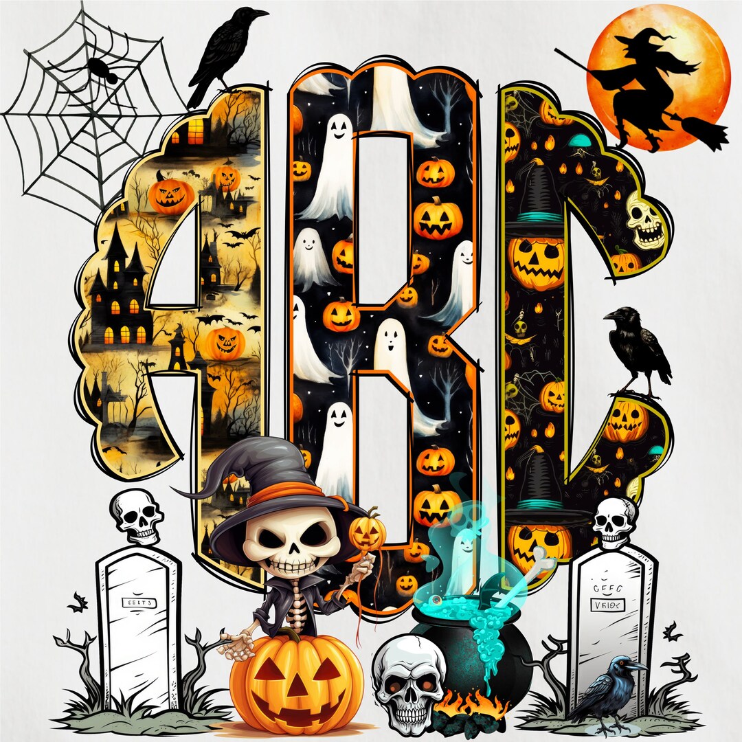 Halloween Monogram PNG, Fall Monogram PNG, Halloween Monogram ...