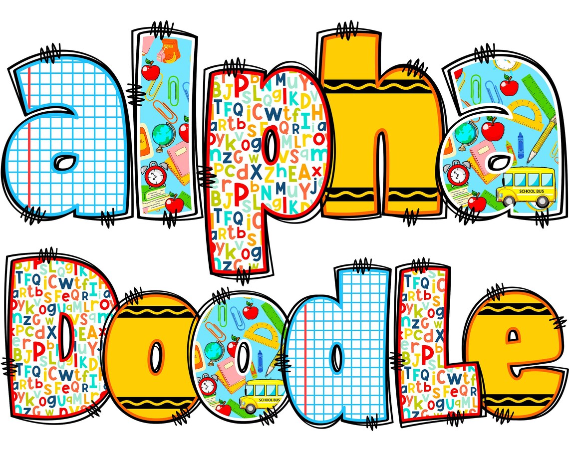 BUNDLE Back to School Alphabet PNG School Letters PNG - Etsy