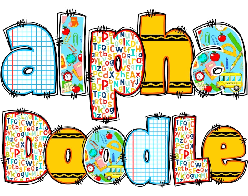 BUNDLE Back to School Alphabet PNG School Letters PNG - Etsy