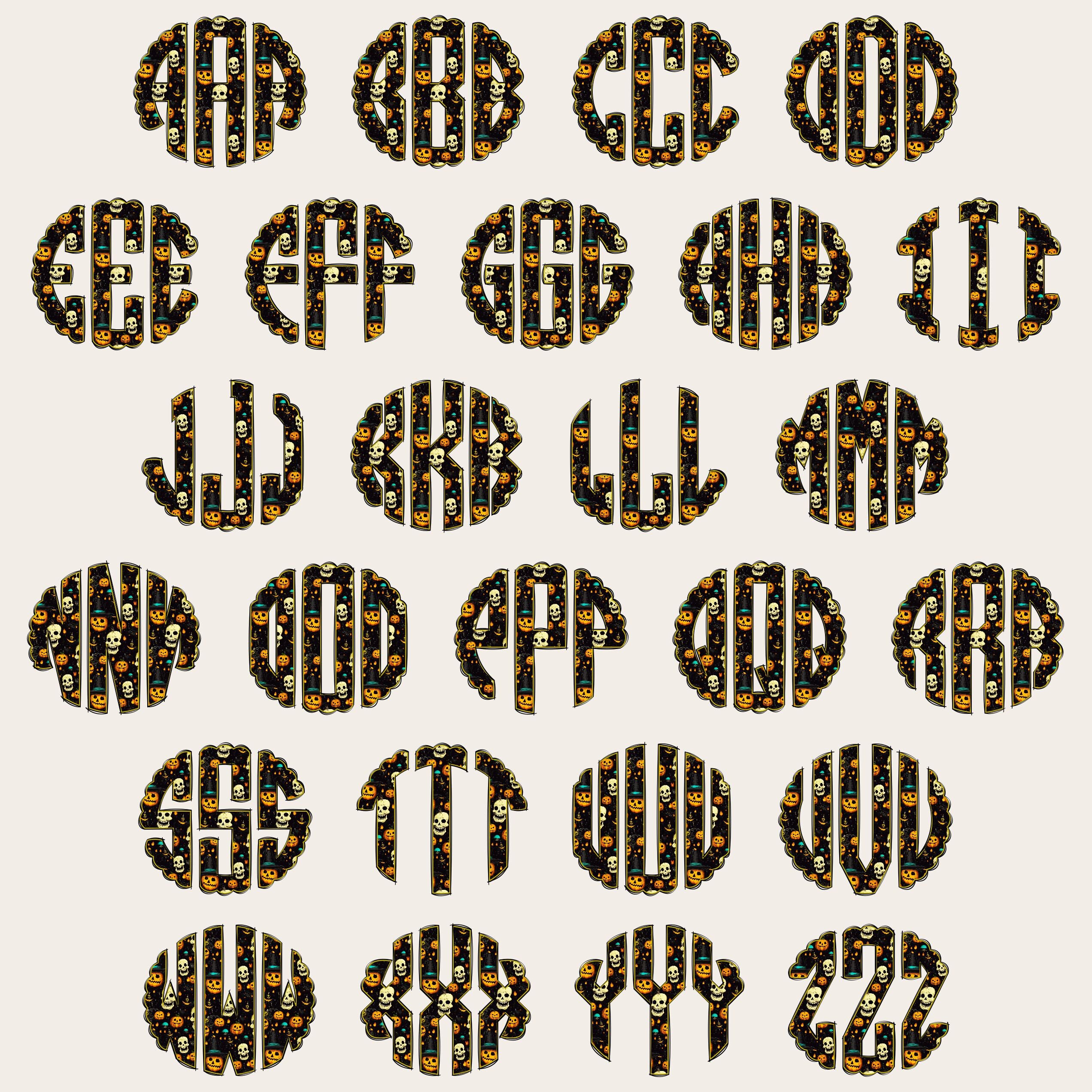 Halloween Monogram PNG Fall Monogram PNG Halloween Monogram - Etsy