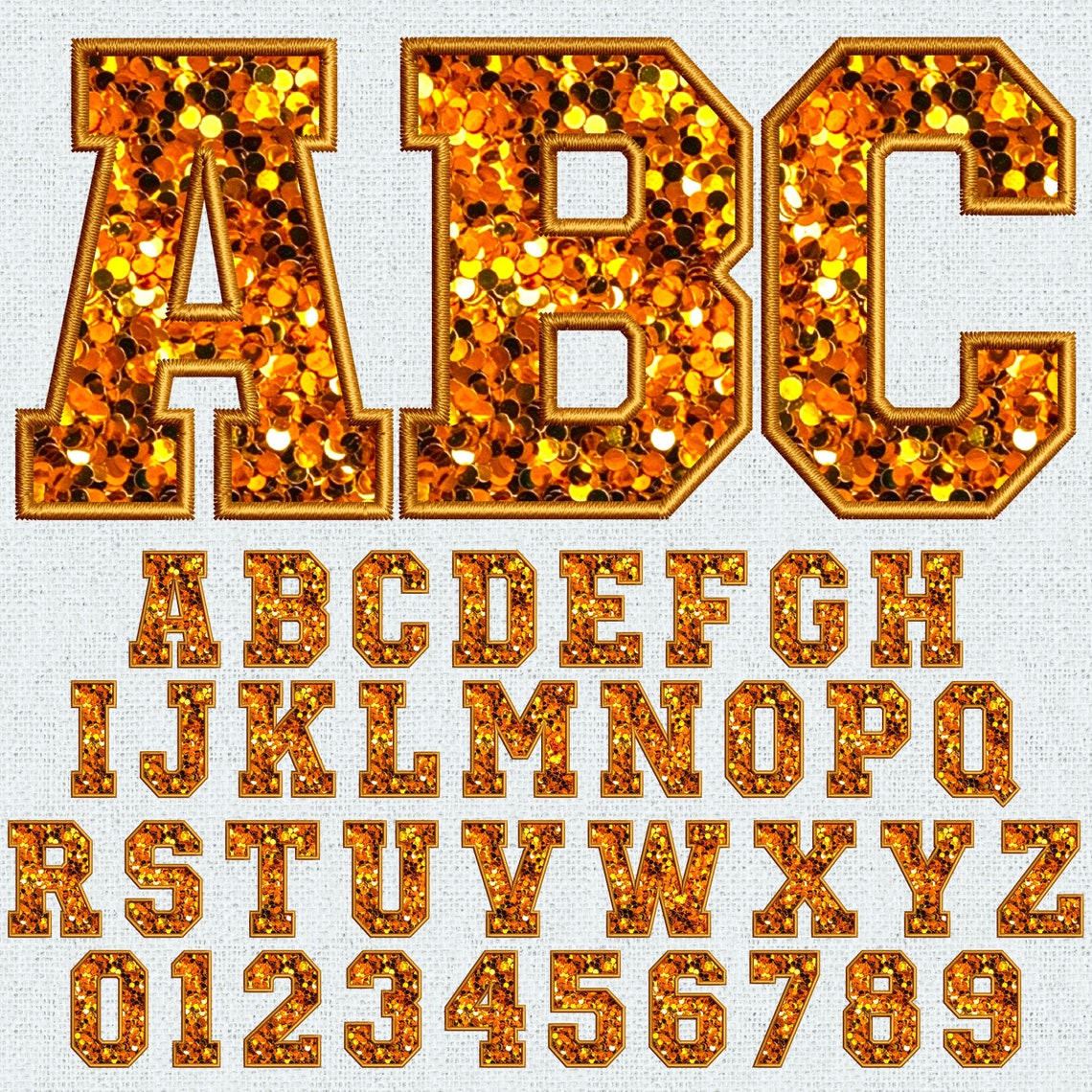 Faux Embroidery Sequin Alphabet Bundle PNG, Sequins Alphabet, Faux ...