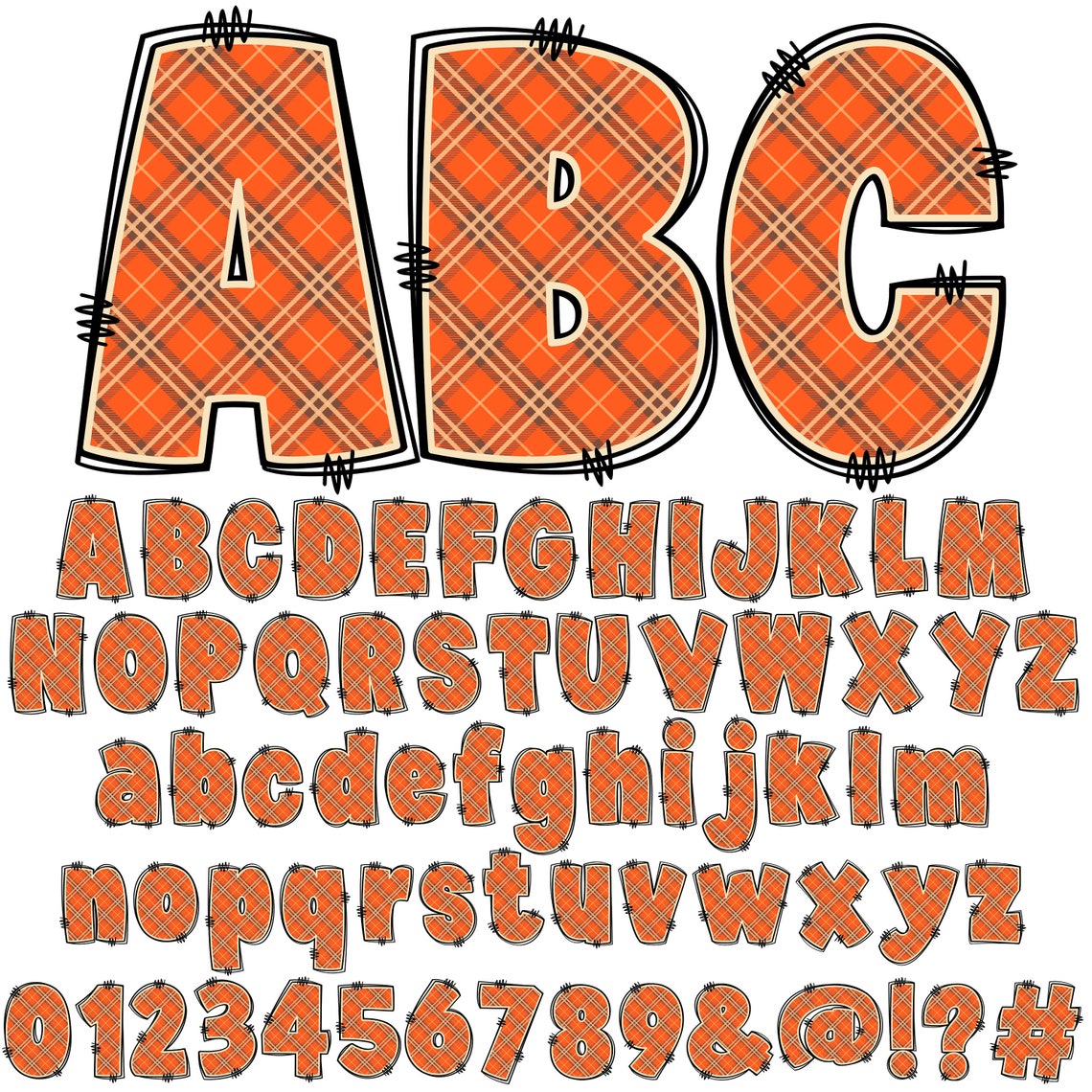 Fall Alphabet Doodle PNG Autumn Alphabet Thanksgiving Alpha - Etsy