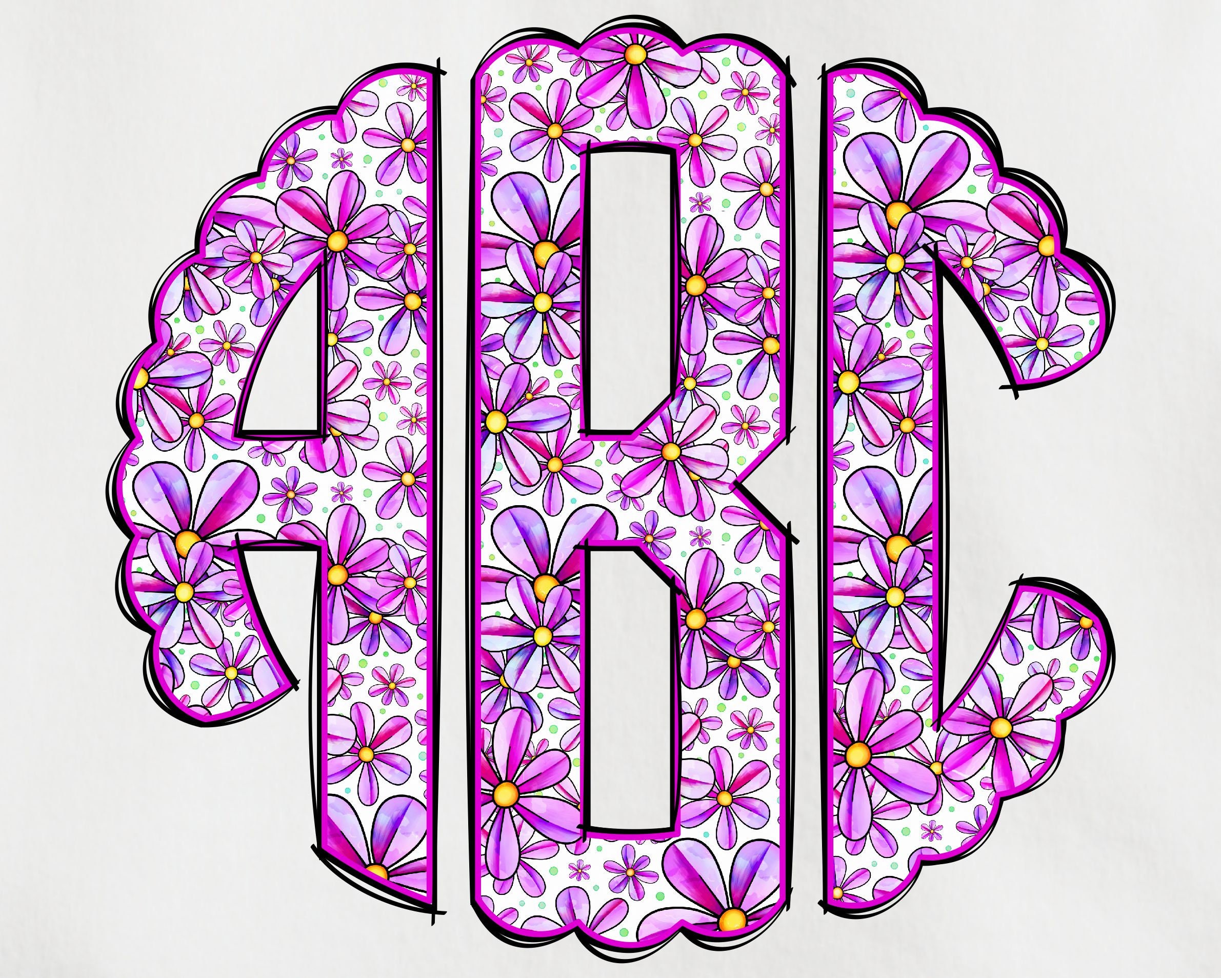 Spring Monogram PNG, Flower Monogram, Spring Floral Monogram, Alpha ...