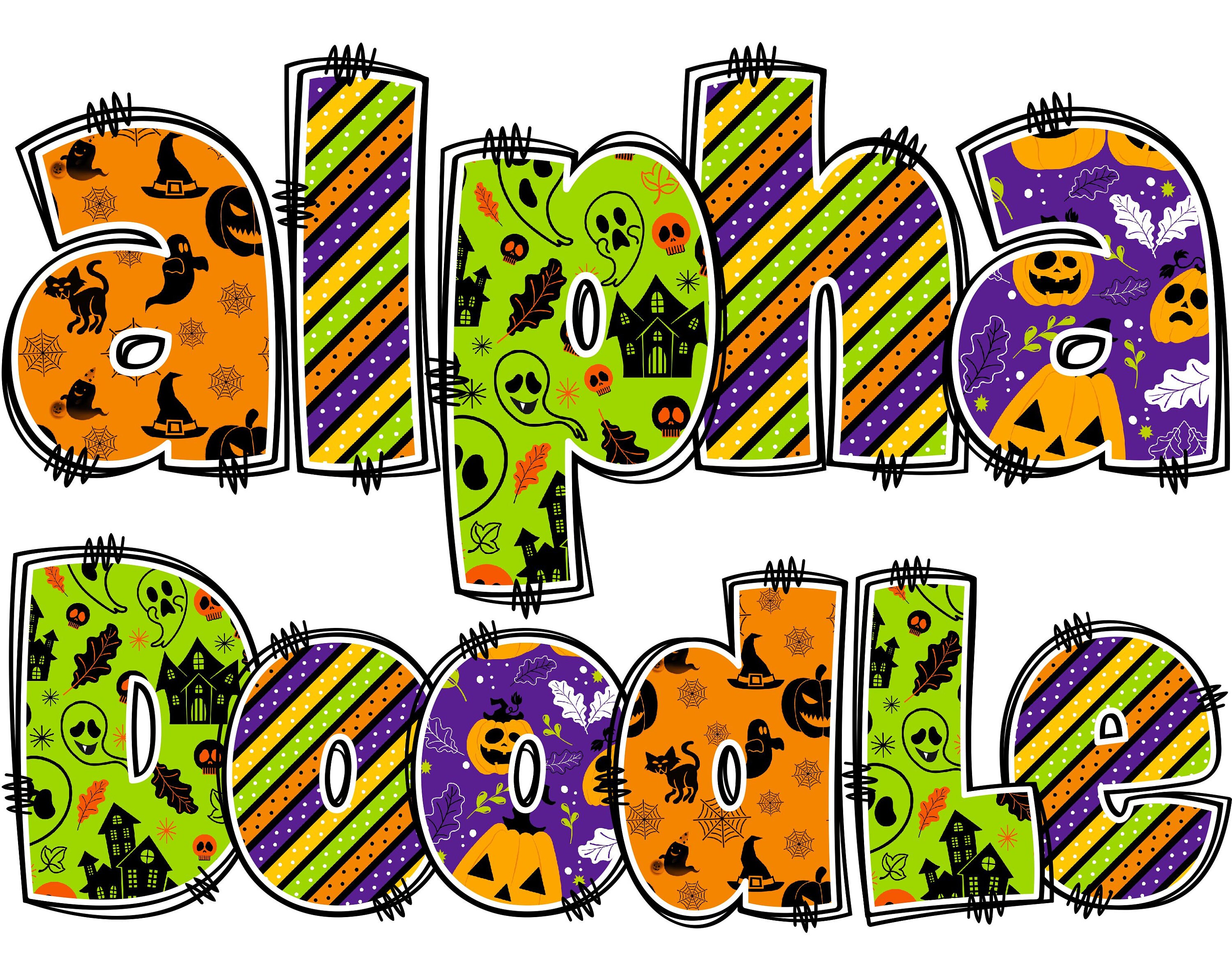 BUNDLE Halloween Alphabet PNG, Halloween Letters, PNG Letters ...