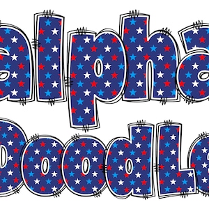 Patriotic Alphabet PNG, 4th of July, Independence Day, Alpha Doodle ...