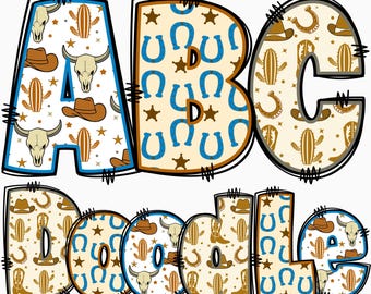 Wild West Alphabet Bundle PNG, Cowgirls Letters, PNG Letters, Cowgirls ...