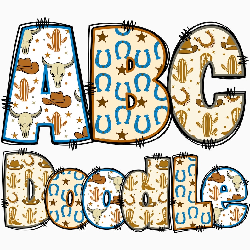 Wild West Alphabet Bundle PNG, Cowboys Letters, PNG Letters, Cowboys ...